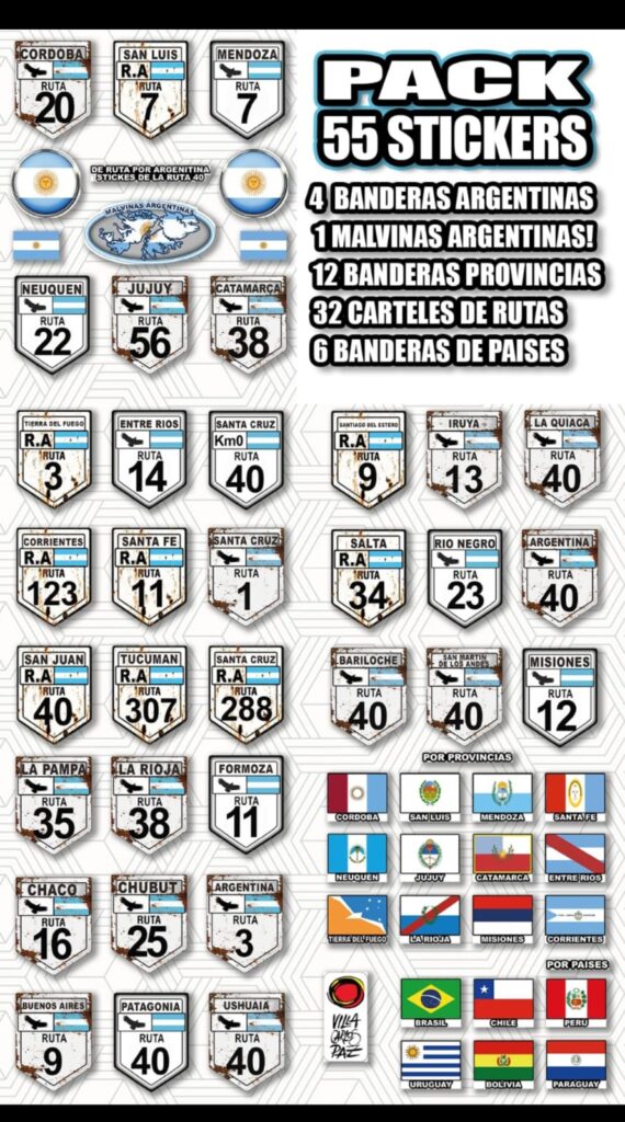 Rutas Argentinas Calcos Stickers Vinilos 55 Unid Diferentes - Portal ...